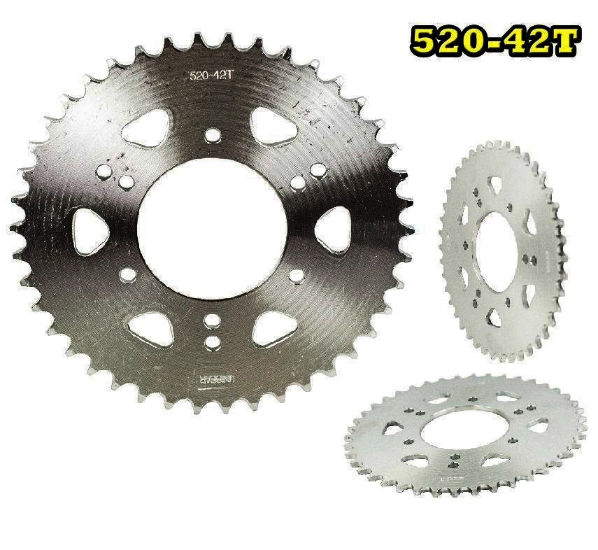 520 Motorcycle Rear Sprocket 42 Tooth Perfect for Dirt Bike, Go Kart,