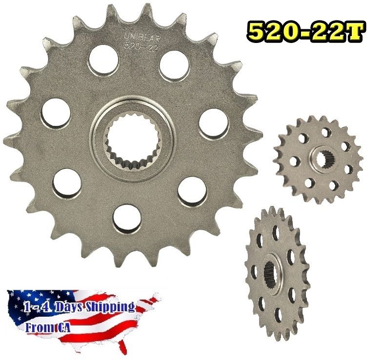 520 Motorcycle Front Sprocket 22 Tooth Perfect for Dirt Bike, Go Kart,